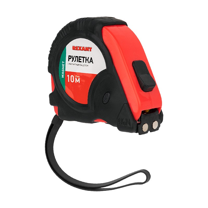 Рулетка измерительная Профи прорезиненный корпус, магнитная, 10м х 25мм, Navigator, Онлайт