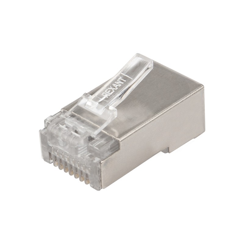 Разъем сетевой LAN RJ-45, 8Р8С, под обжим, экран, 10 шт., REXANT