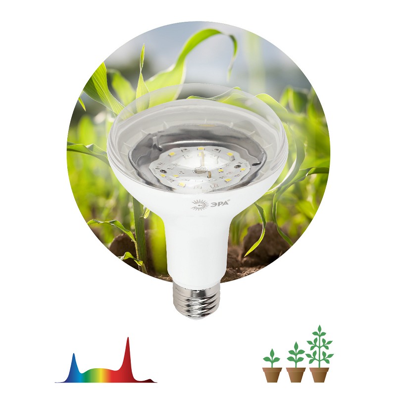 Фитолампа для растений светодиодная ЭРА FITO-15W-Ra90-E27, Б0039173