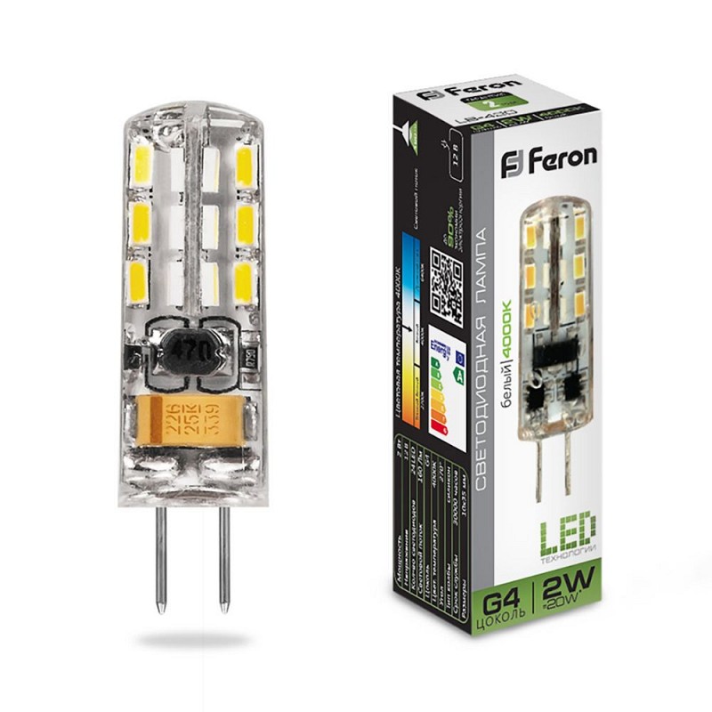 Лампа светодиодная FERON LB-420 2W 12V G4 4000K