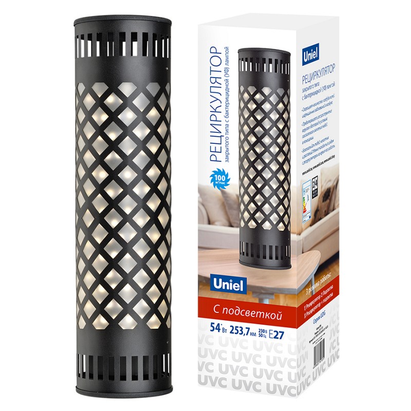 РЕЦИРКУЛЯТОРЫ Uniel UDG-V100A UVCB/4000K D01 BLACK, Navigator, Онлайт