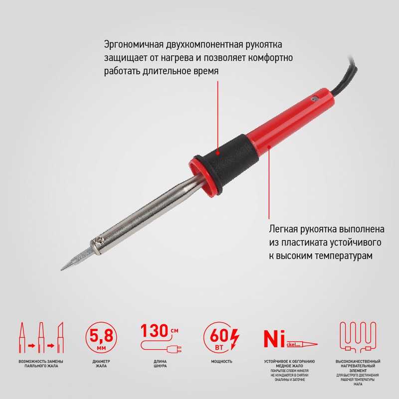 Паяльник ЭРА Лидер PL-02-60 W, Б0046948