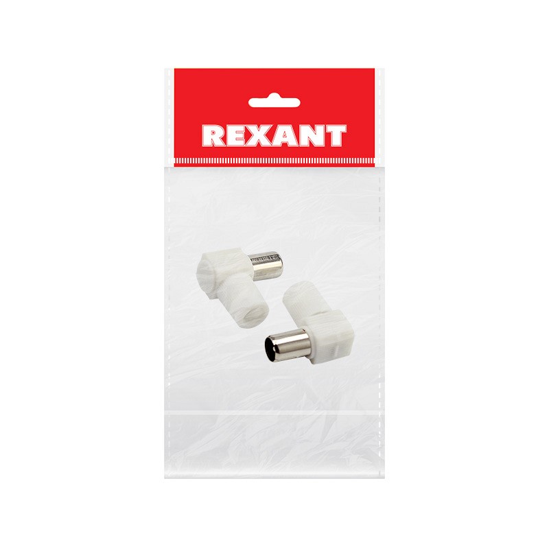 Разъем штекер TV без пайки белый угловой, индивидуальная упаковка 1 шт. REXANT, Navigator, Онлайт