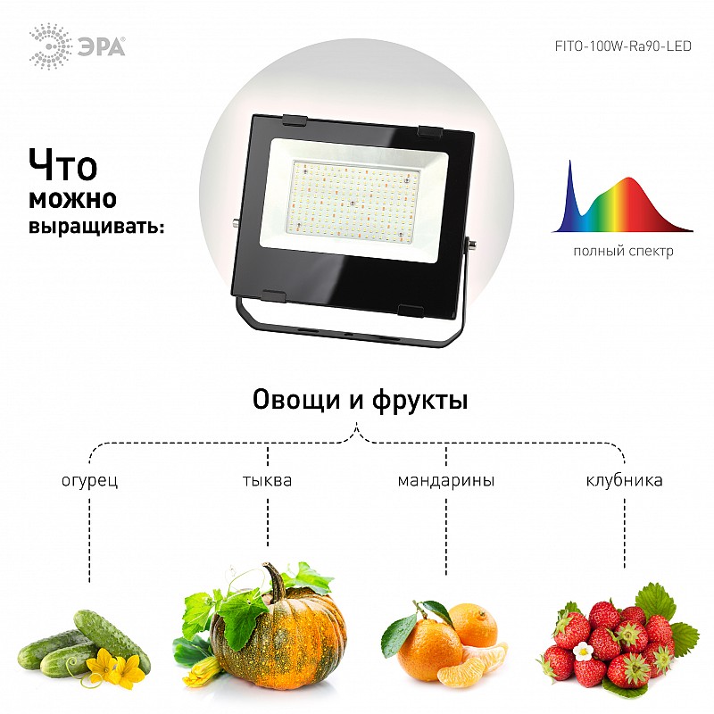 FITO-100W-Ra90-LED - LED фитопрожектор для растений и плодоношения от ...