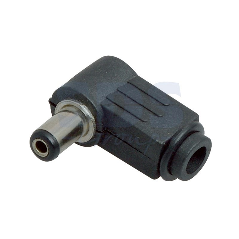 Разъем питания DC штекер 2,1х5,5мм угловой REXANT, 14-0312