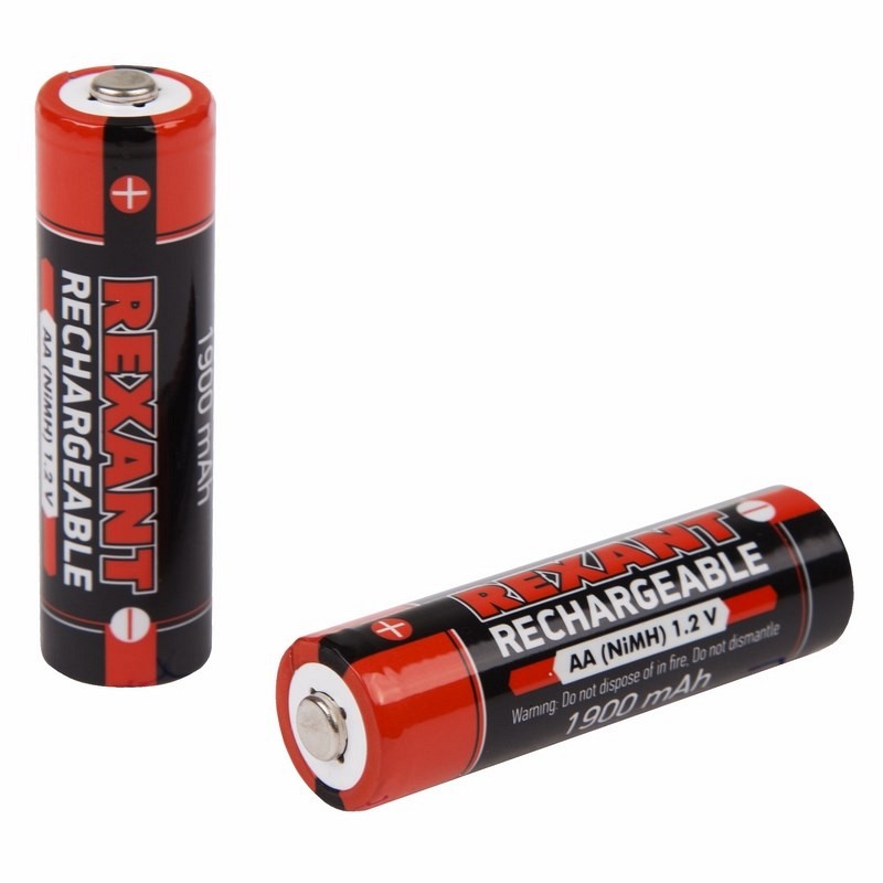 Аккумуляторы Ni-MH AA/HR6, 1900мАч, 2 шт, REXANT, 30-1419
