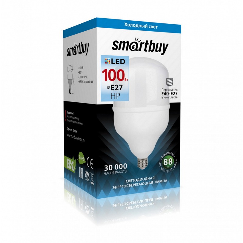 Светодиодная LED Лампа Smartbuy HP 100W/6500/E27 (SBL-HP-100-65K-E27 ...