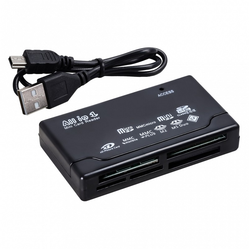 Картридер универсальный 10-в-1, MicroSD, SD, CF, MS, M2, MMC, xD и др ...