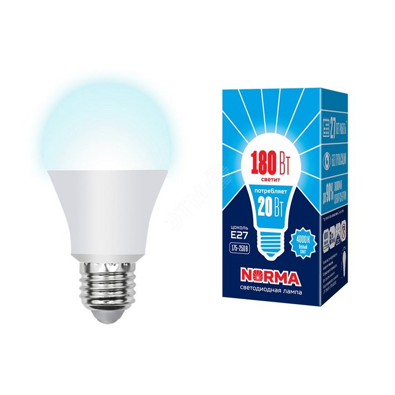 Лампы светодиодные Volpe LED-A65-20W/NW/E27/FR/NR картон, Navigator, Онлайт